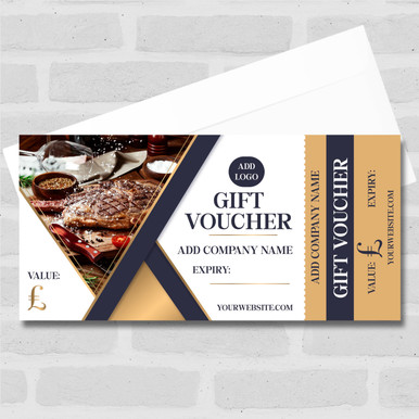 Dinner Table Restaurant Food CafÃ© Takeaway Navy Business Gift Voucher ...