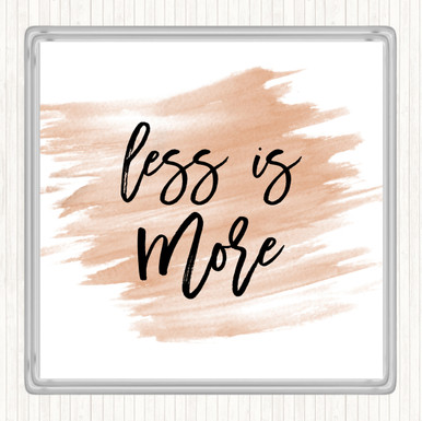 Watercolour Less Is More Quote Coaster - Party Animal Print