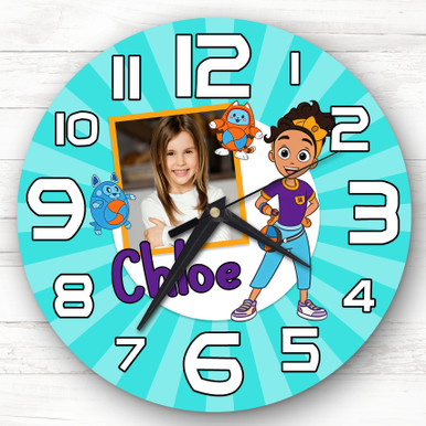 Blippi & Meekah Photo Personalised Gift For Kid's Bedroom Clock - Party ...