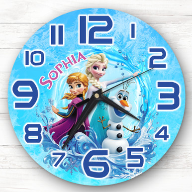 Elsa Anna Olaf Frozen Personalised Gift For Kid's Bedroom Clock - Party ...