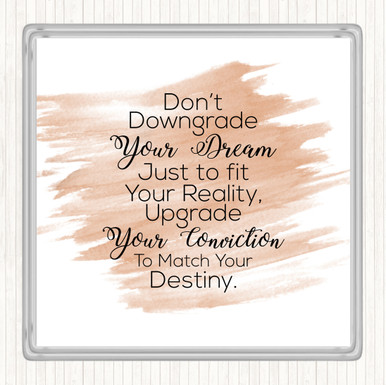 Watercolour Don't Downgrade Quote Coaster - Party Animal Print