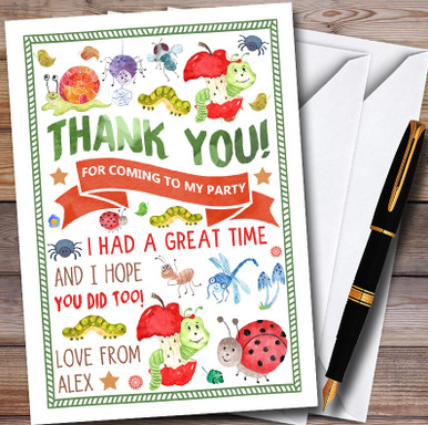 Bugs Critters & Insects Customised Party Thank You Cards - Party Animal ...