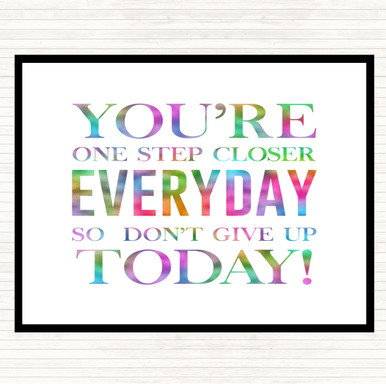 One Step Closer Everyday Rainbow Quote Placemat - Party Animal Print