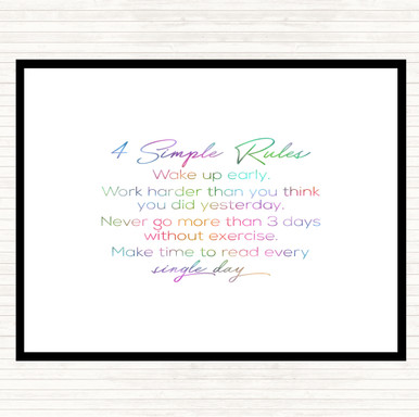 4 Simple Rules Rainbow Quote Placemat - Party Animal Print