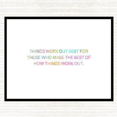 Things Work Out Rainbow Quote Placemat - Party Animal Print