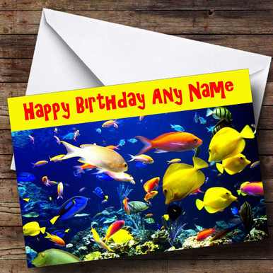 Marine Fish Customised Birthday Card - Party Animal Print