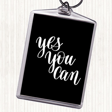 Black White Yes You Can Quote Keyring - Party Animal Print