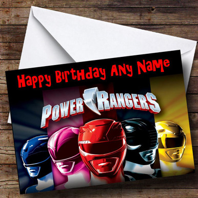 Power Rangers Customised Birthday Card - Party Animal Print