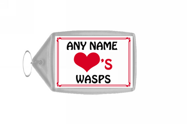 Love Heart Wasps Keyring - Party Animal Print