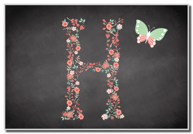 Chalk Letter Initial H Magnet - Party Animal Print