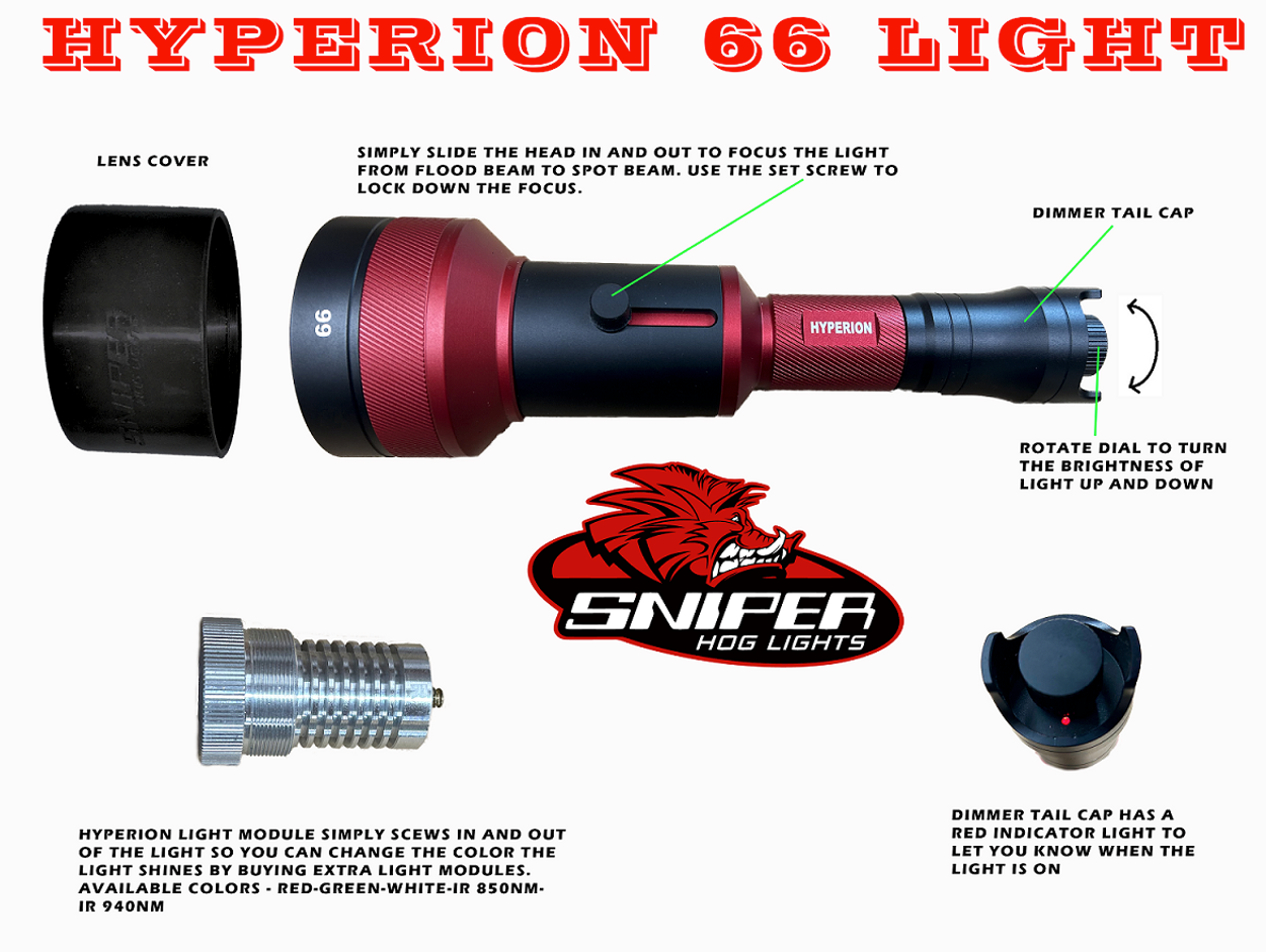 Sniper Hog Lights Hyperion 66 66LRX Rifle Light with 1 - 4 colors