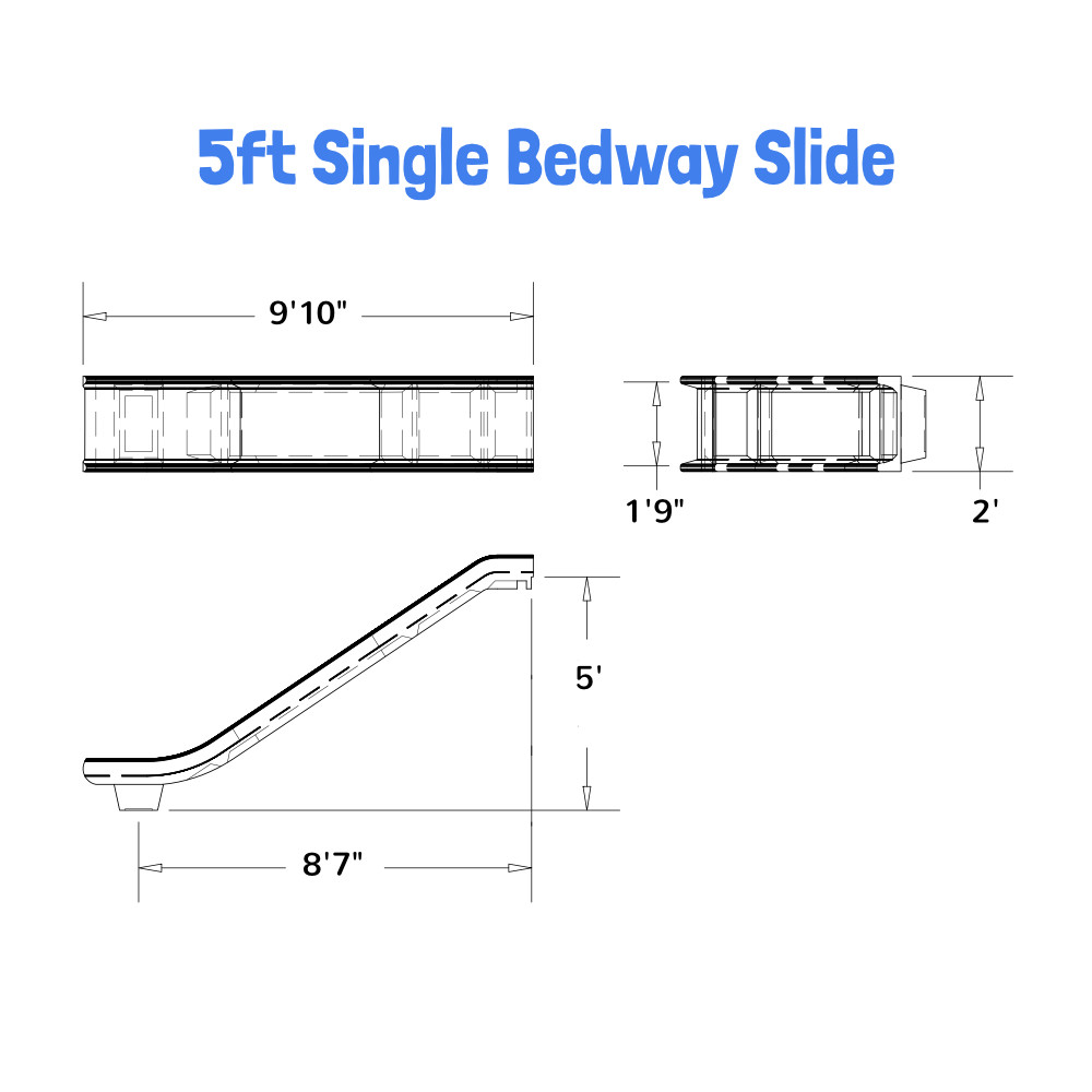 Commercial Single Bedway Playground Slide - SwingSetMall.com
