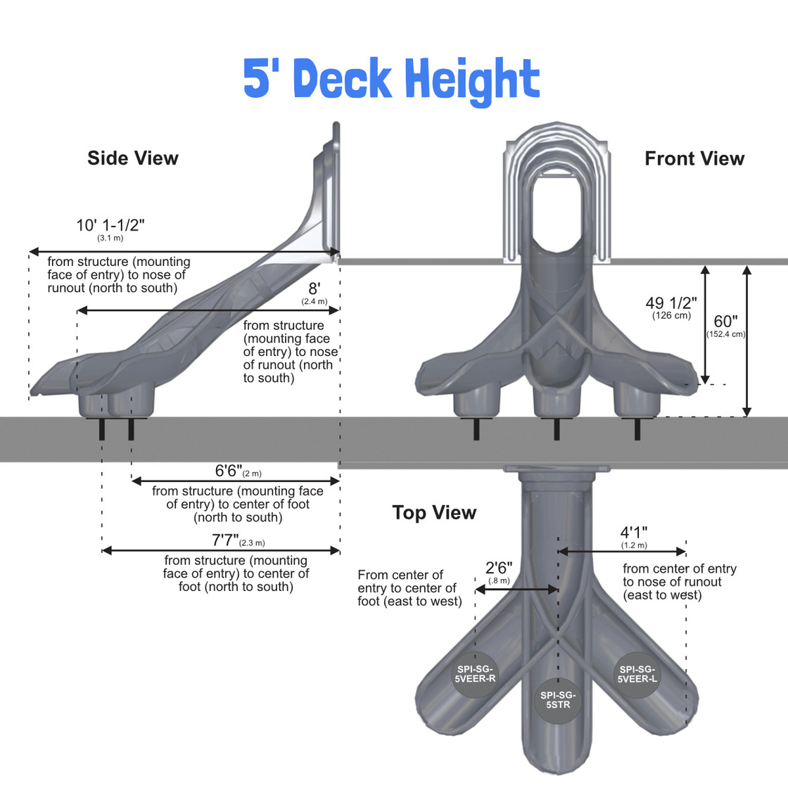 Starglide Commercial Sectional Slide with Open Entrance - SwingSetMall.com