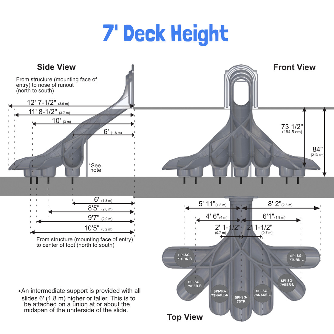 Starglide Commercial Sectional Slide with Open Entrance - SwingSetMall.com