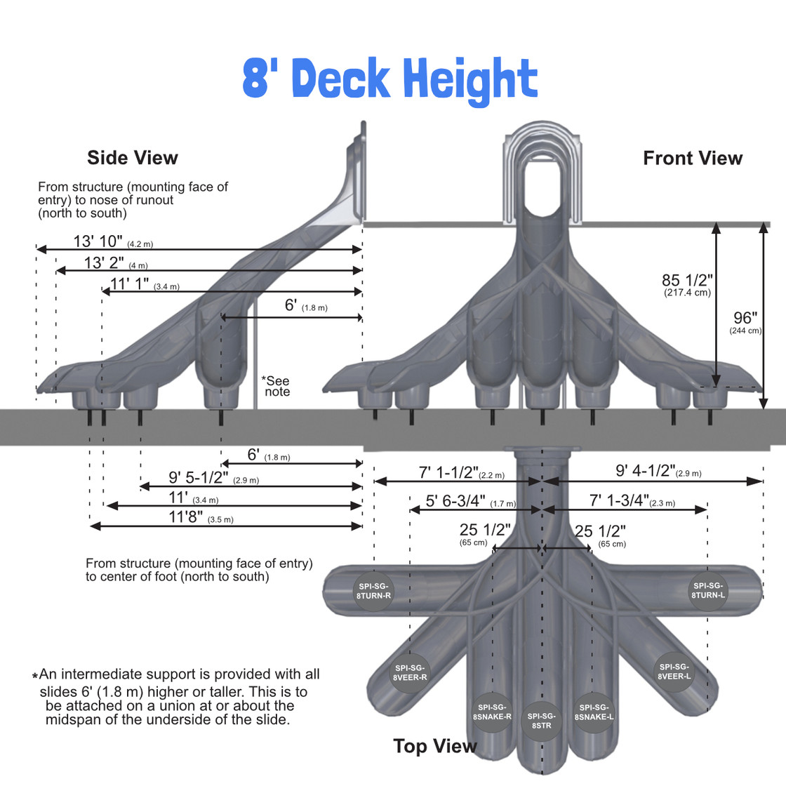 Starglide Commercial Sectional Slide with Open Entrance - SwingSetMall.com