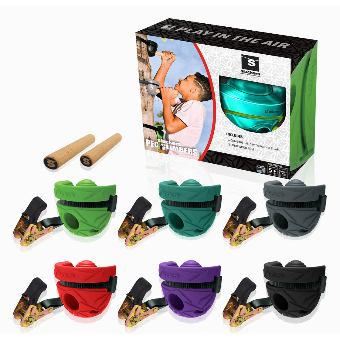Slackers Peg Climbers Kit for Trees - SwingSetMall.com