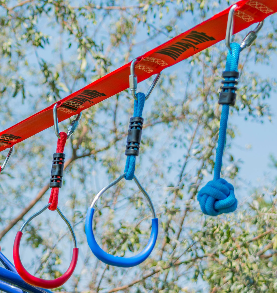 Slackers NinjaLine 36 ft Intro Kit with 7 Hanging Obstacles ...
