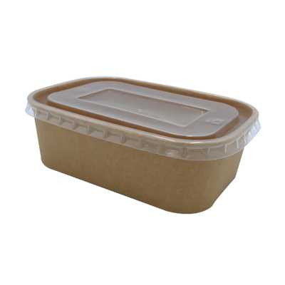Kraft Rectangular Container 500cc ‚ for Hot & Cold Food