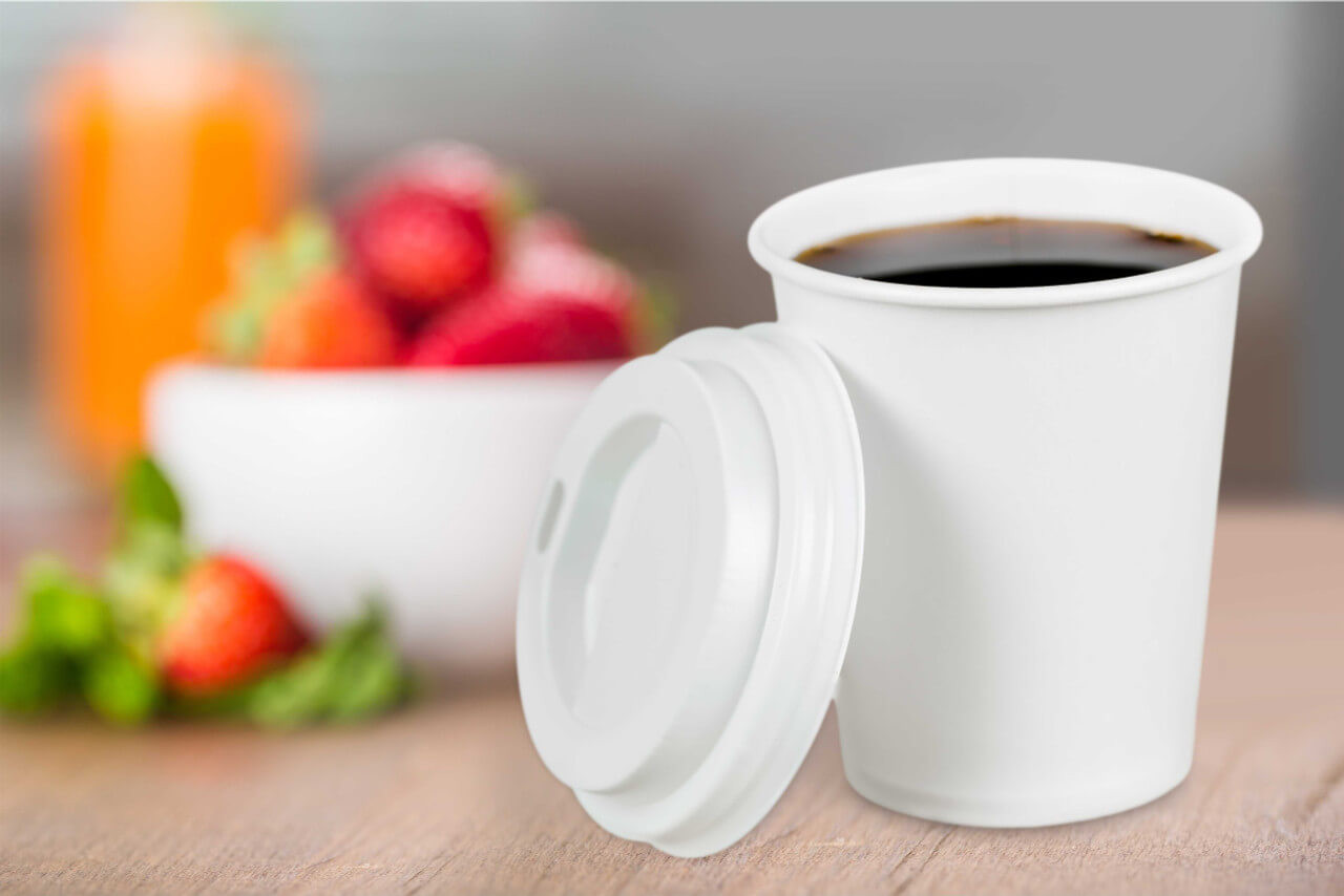 12oz Go Pak White Paper Cup Single Wall Disposable