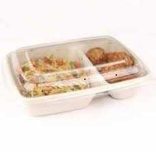 Sabert 2 Comp. Rectangular Pulp Container PUL46229 (800ml)