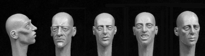 Bare heads with hooked ('semitic') noses