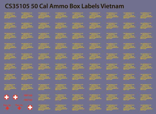 50 Cal Ammo Box Labels Vietnam