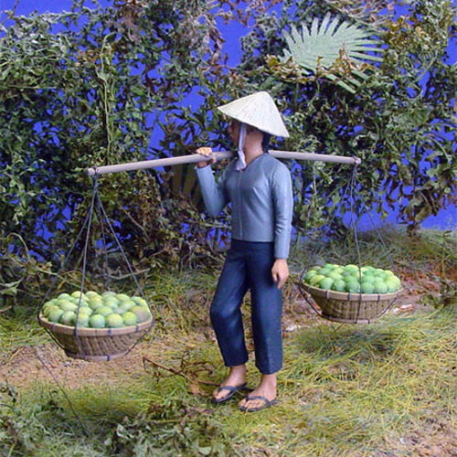 Vietnamese Cart, Driver and Cattle (2)