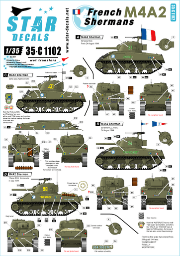 French Shermans # 1. M4A2 in Normandie and Paris 1944.