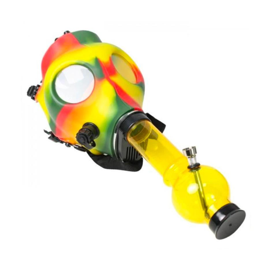 Silicone Gas Mask Bong with Acrylic Bong - Rasta - wholesalesmokeshop.com