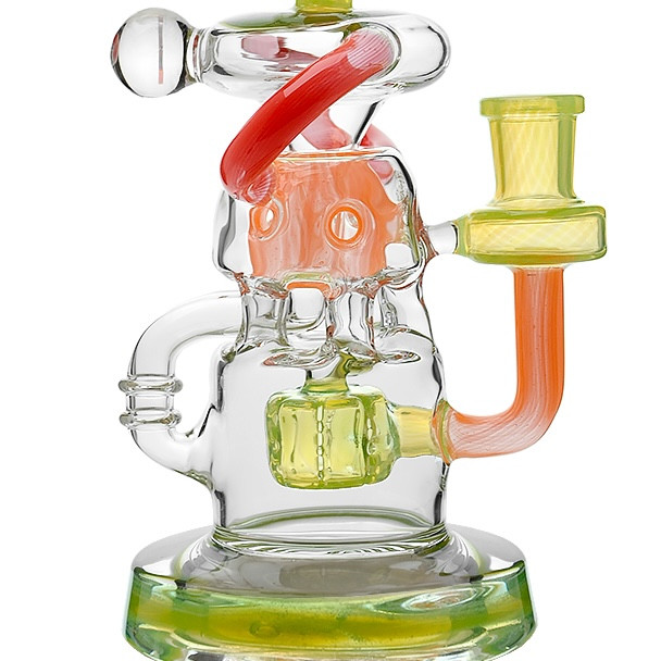 Recycler Dab Rig with Fab and Donut Perc: Neon Summer Rig ...