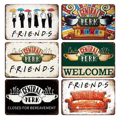 Central Perk Friends Series TV Retro Vintage Metal Plates Classic Signs ...