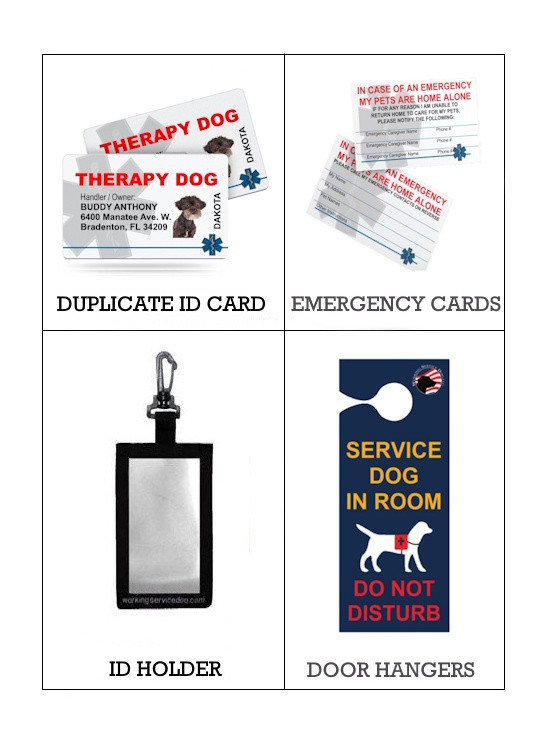 Therapy Dog ID Card with Heart Design – Includes Dog Photo, Handler ...