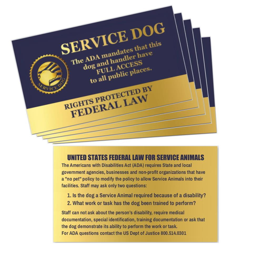 Service Dog ADA Law Handout Cards – 5-Pack Federal Access Info for ...