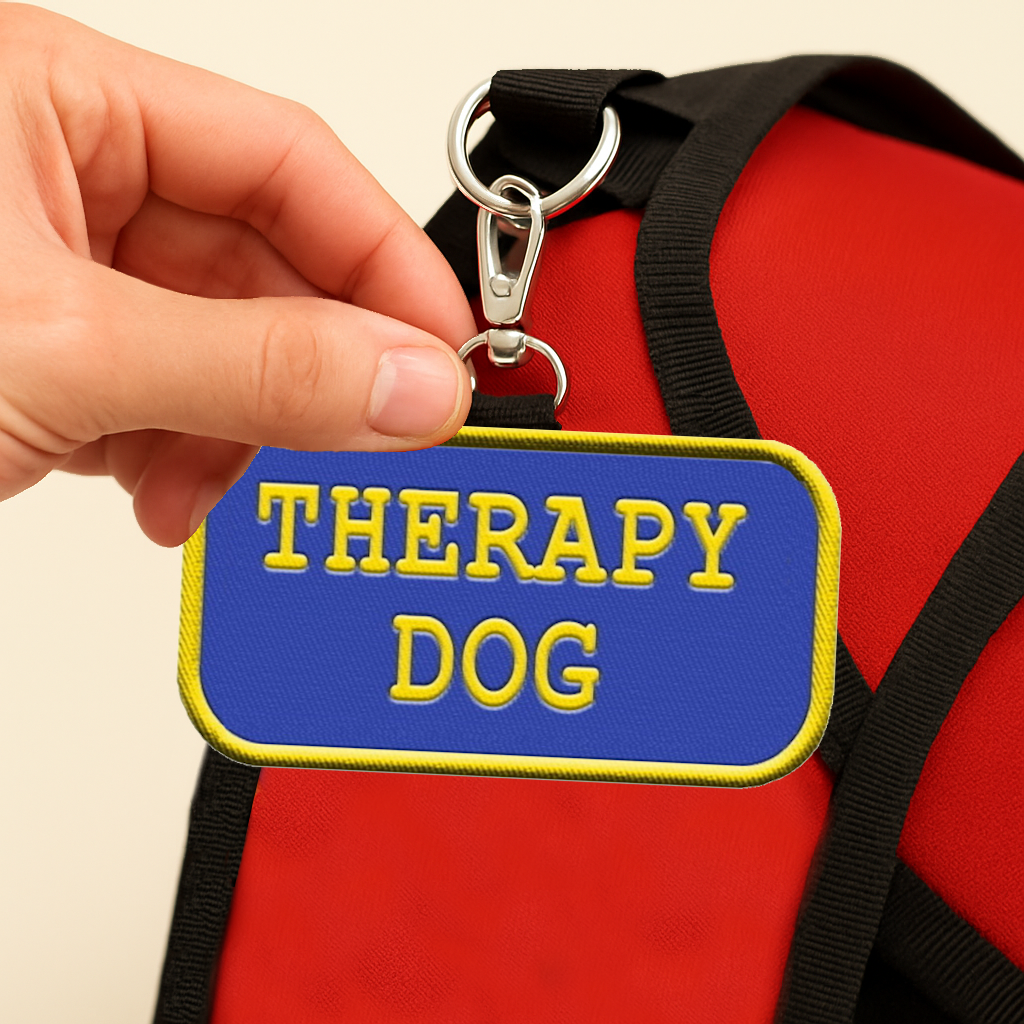 Therapy Dog Identification Patch Tag - Clip On & Off - Hospital ...