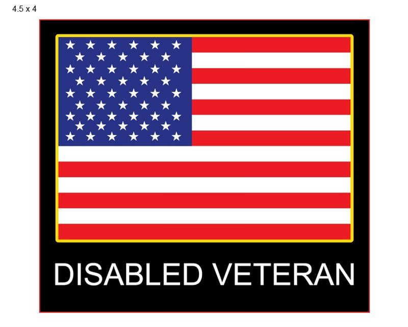 Disabled Veteran Window Decal | Patriotic Attach to your car window