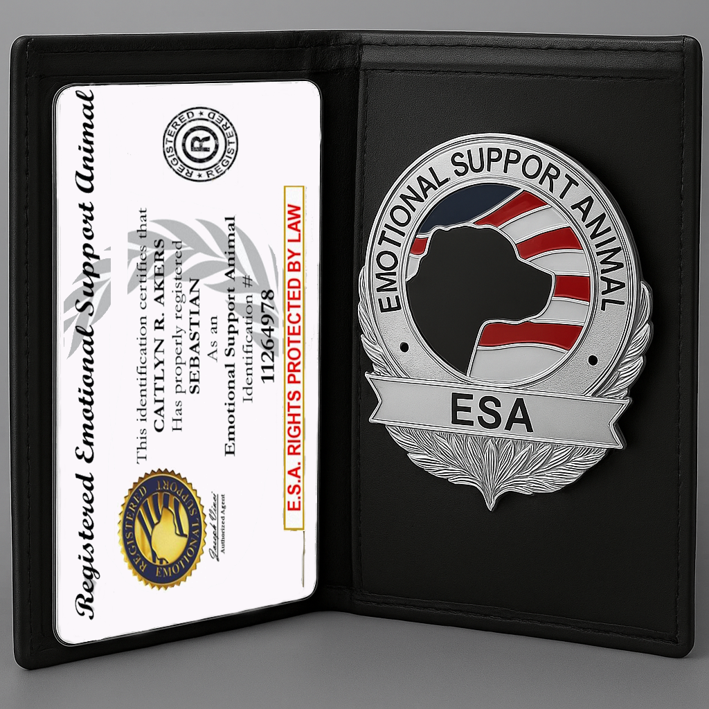 ESA Wallet Set – No Photo ID Card & Shield Badge with Free Registration