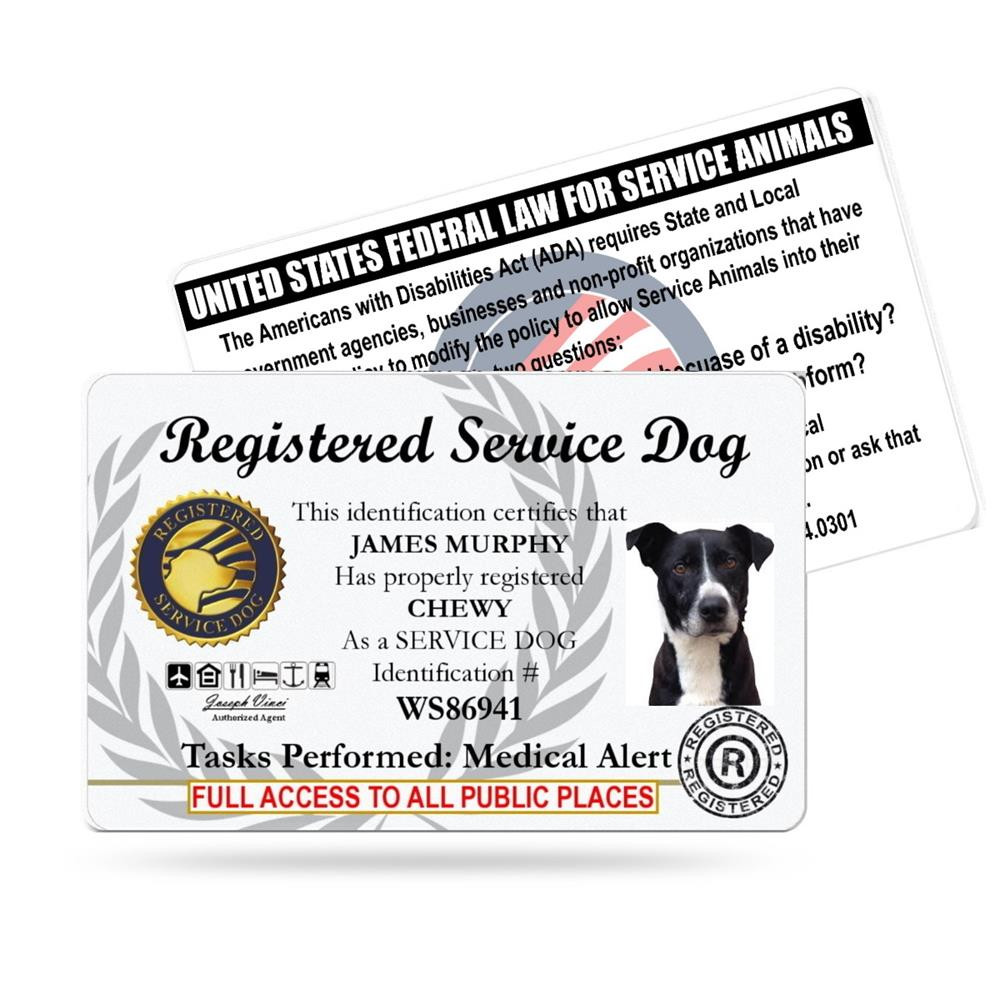 Registered Service Dog ID Card – Includes Official Database Registration