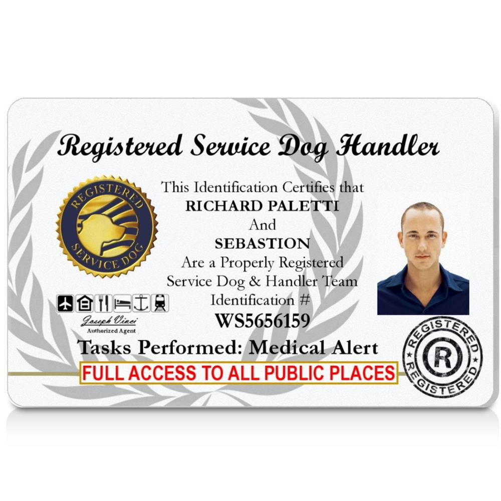 Service Dog Id Card Dual-Photo Service Dog Handler ID Card With ...