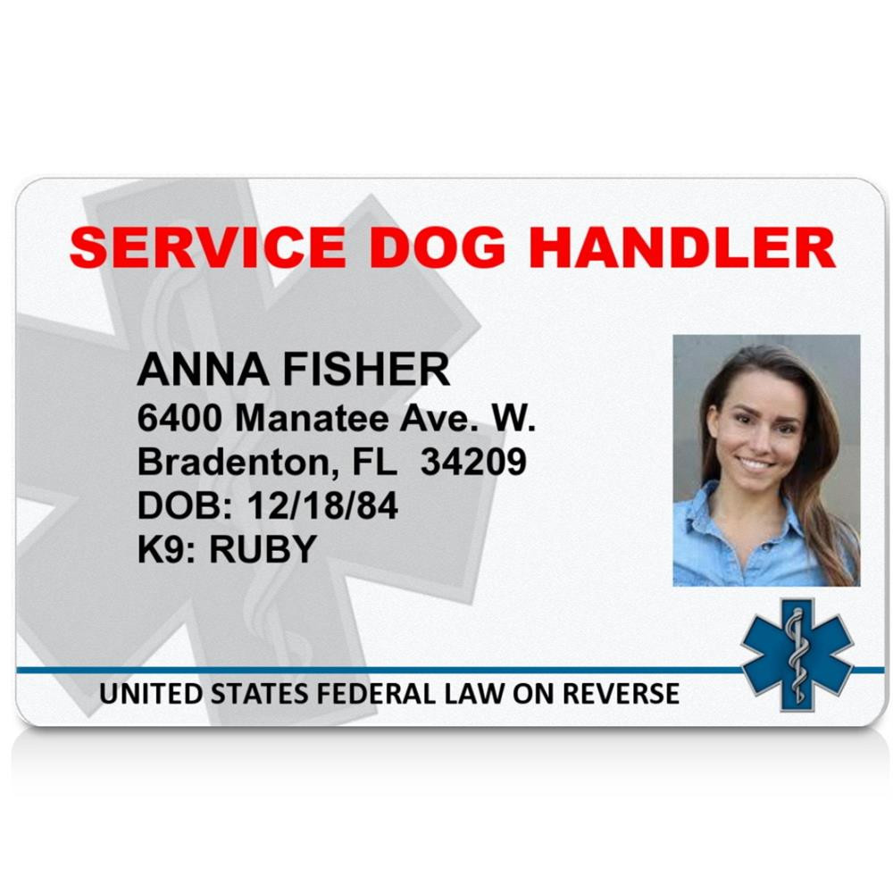 Official Service Dog Handler ID Card – ADA Compliant Badge with Federal ...