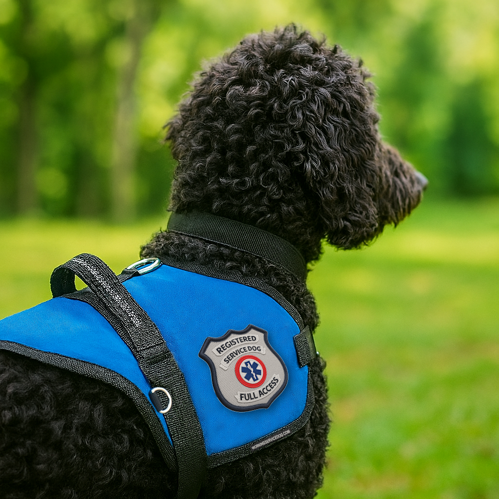 Premium Padded Registered Service Dog Vest with Metallic Shield Patch ...