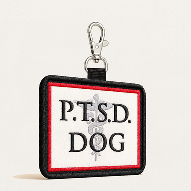 PTSD Dog Identification Patch Tag – Clip On & Off – Post-Traumatic ...