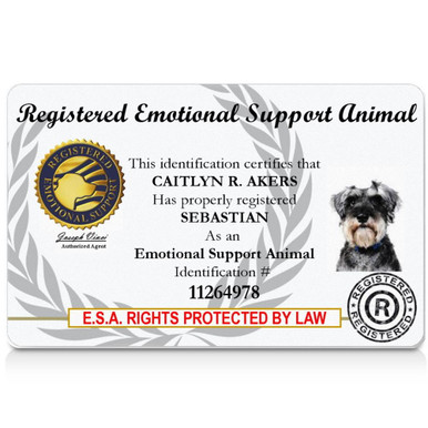 ESA ID Card Certificate Style – Official Emotional Support Animal ...