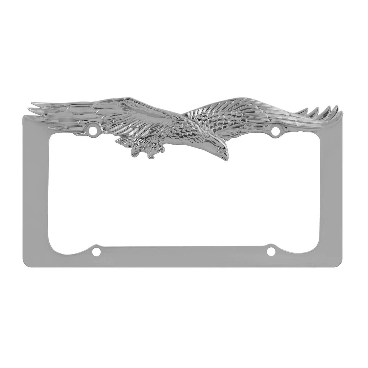 Eagle License Plate Frame - 3D - Chrome Metal - UATPARTS
