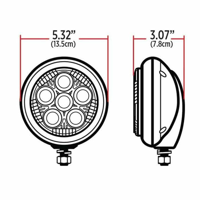 5" Chrome Work Light (6 LED) with Heatsink Technology - UATPARTS