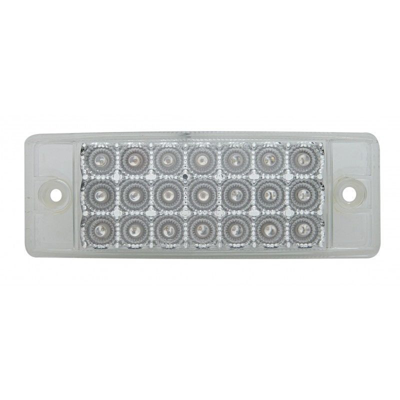 21 LED Rectangular Clearance Marker Light - Red LED with Clear Lens ...