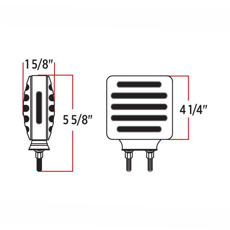 Flatline Double Face Square LED Lights (Amber/Red) PAIR - SEMI-TRUCK ...