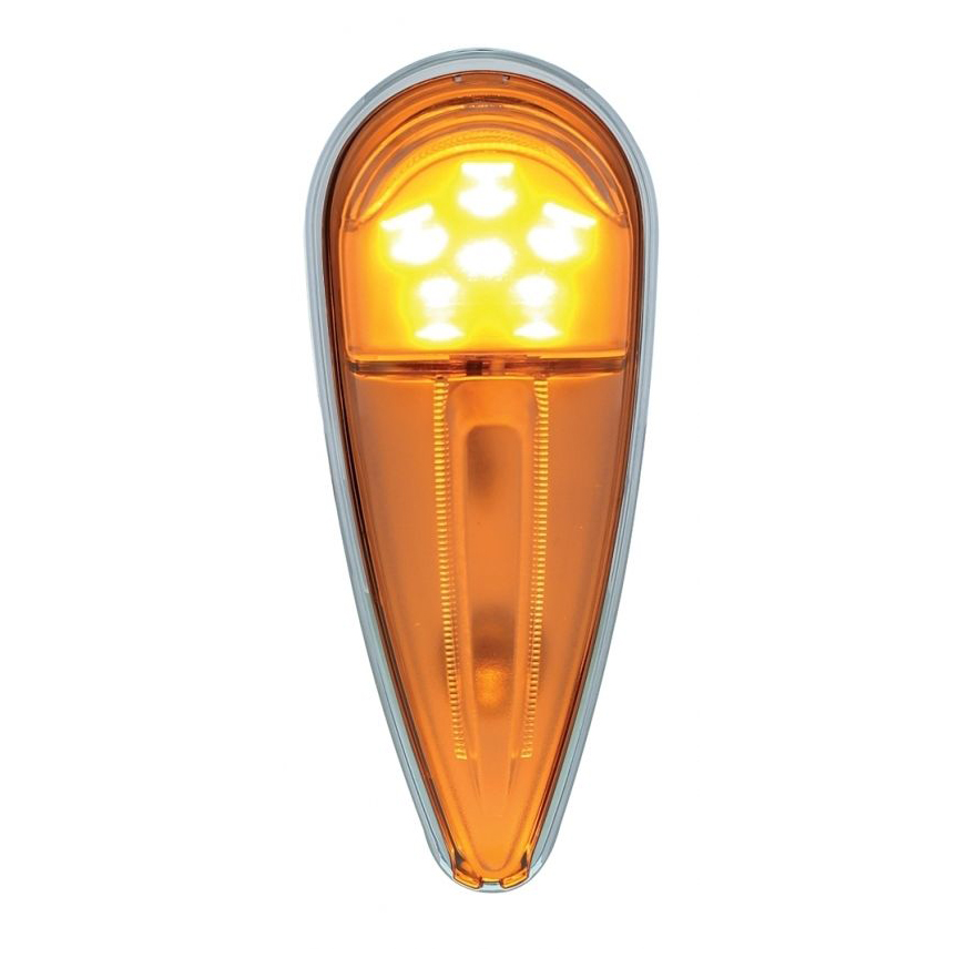 6 LED Cab Marker Light - Amber LED with Clear Lens - Small Trucks ...