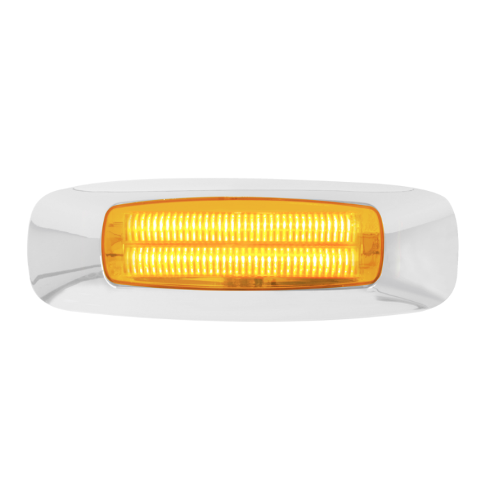 4 LED Amber Clearance Marker Light Chrome Bezel Prime Series 4-5/8 ...