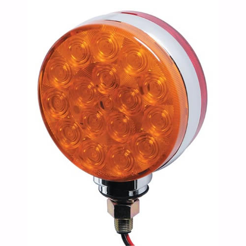 42 LED Red Amber Side Marker Turn Signal Semi Fender Lights (PAIR ...