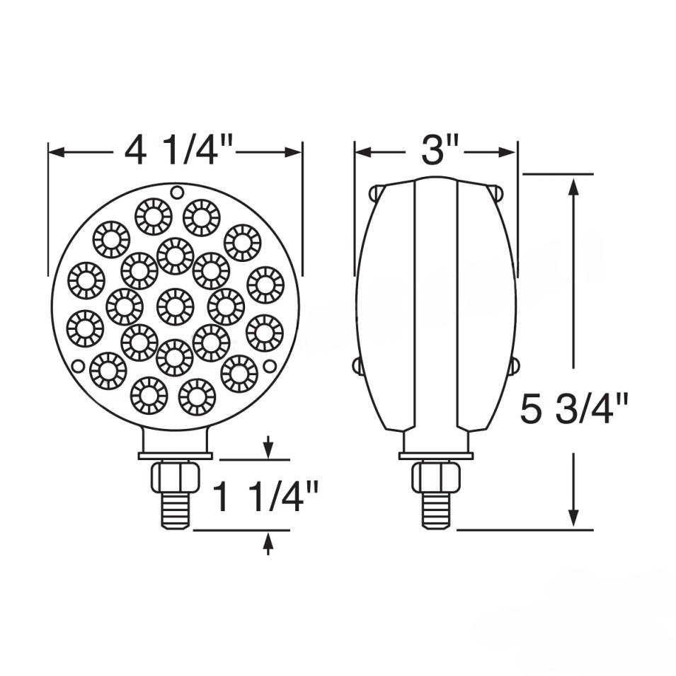 Double Face 42 LED Amber / Red Turn Signal for Semi Truck Fenders ...